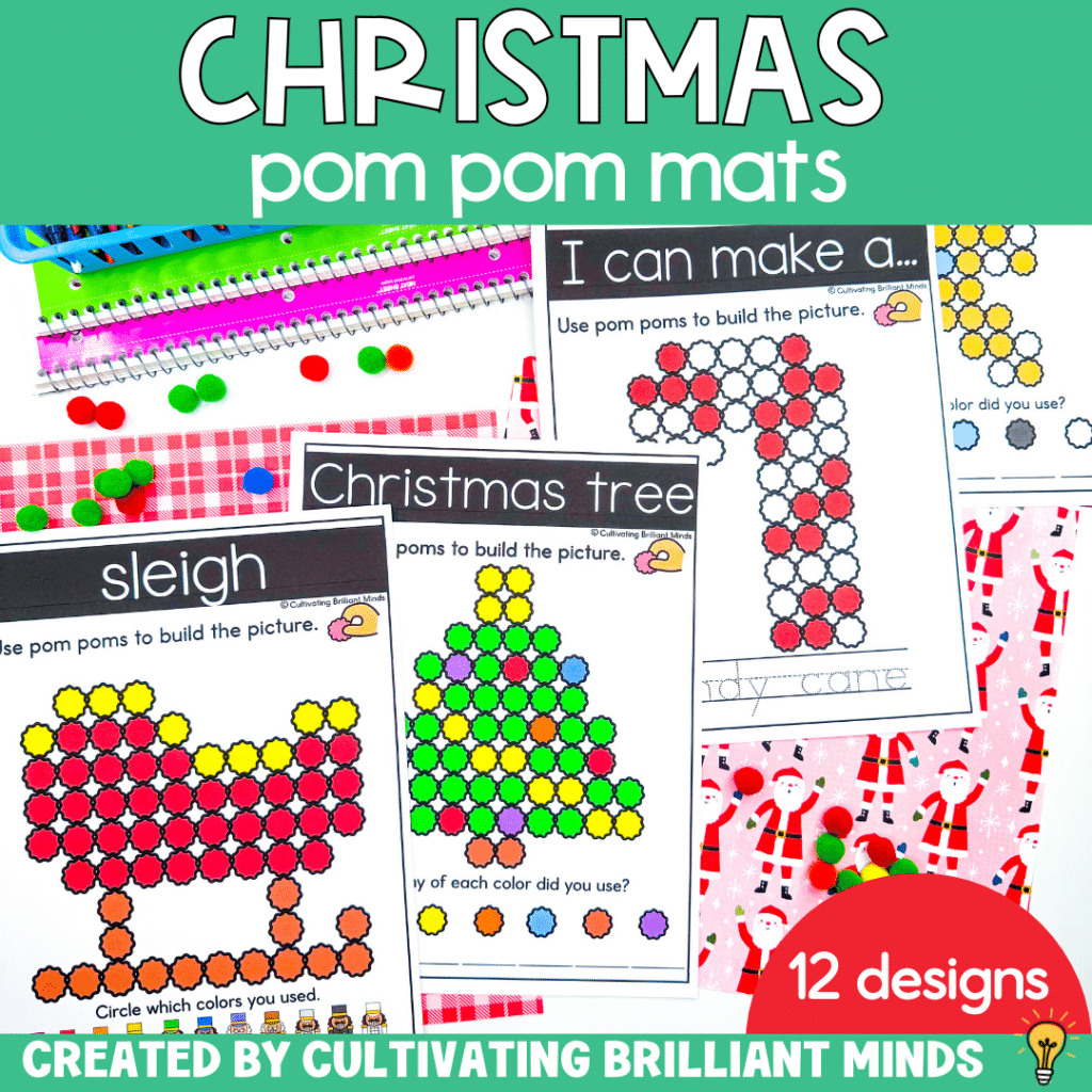 Christmas Pom Pom Mats Center Fine Motor Skills December Motor Skills ...