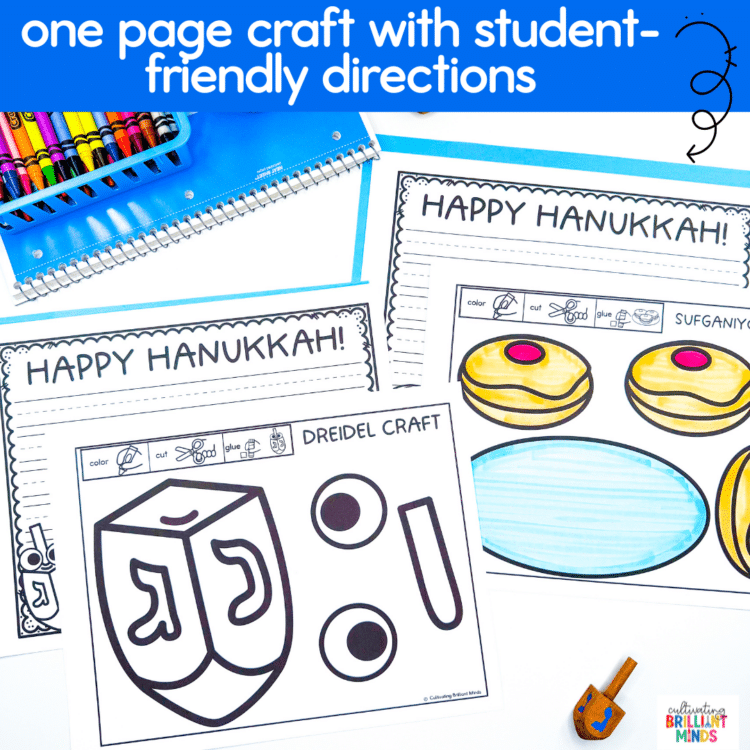 Hanukkah Writing Crafts | Holidays Around the World | December Coloring ...