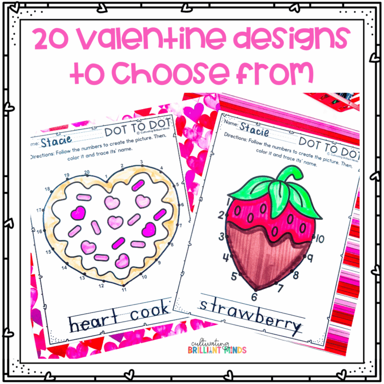 Valentine’s Day Dot to Dot Activities February Centers Fine Motor ...