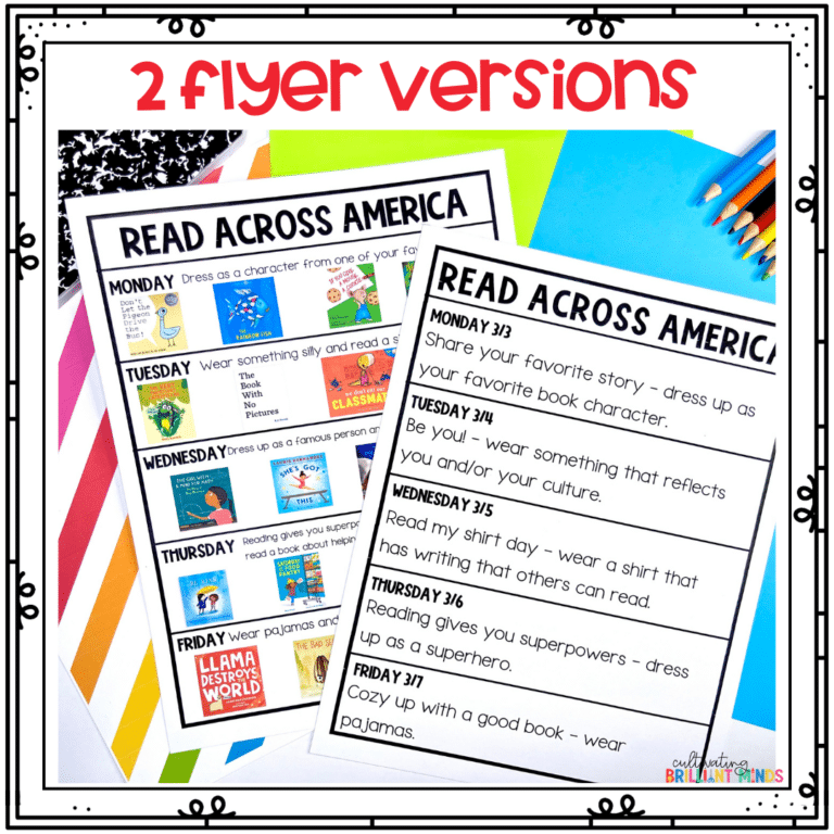 Editable Read Across America Week Dress Up Days | Read Across America ...