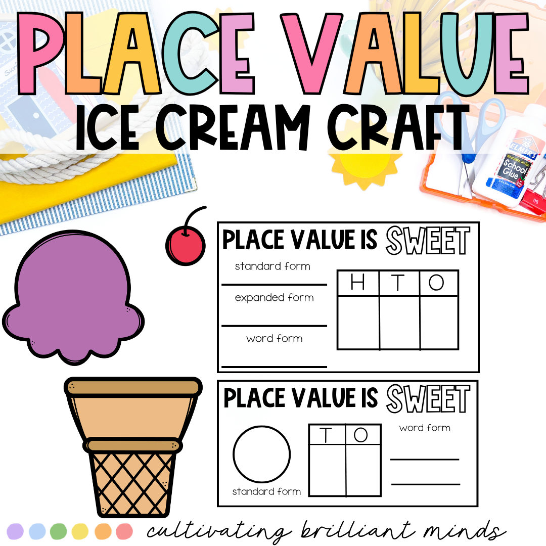 Summer Place Value Activity Craft | Kindergarten, 1st, 2nd Grade ...